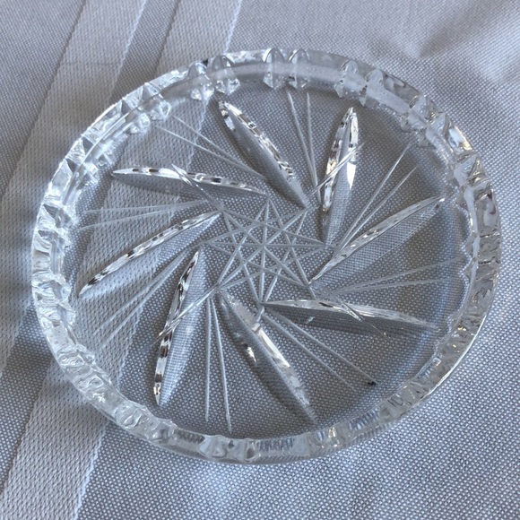 Dining | Vintage Cut Glass Crystal Pinwheel Star Coasters 4 | Poshmark